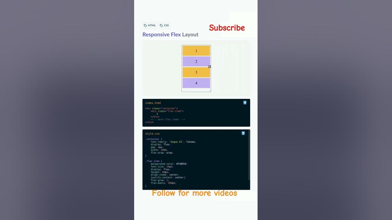 Responsive Flex Layout Using Css And Html Coding Html Css Webdevelopment Software