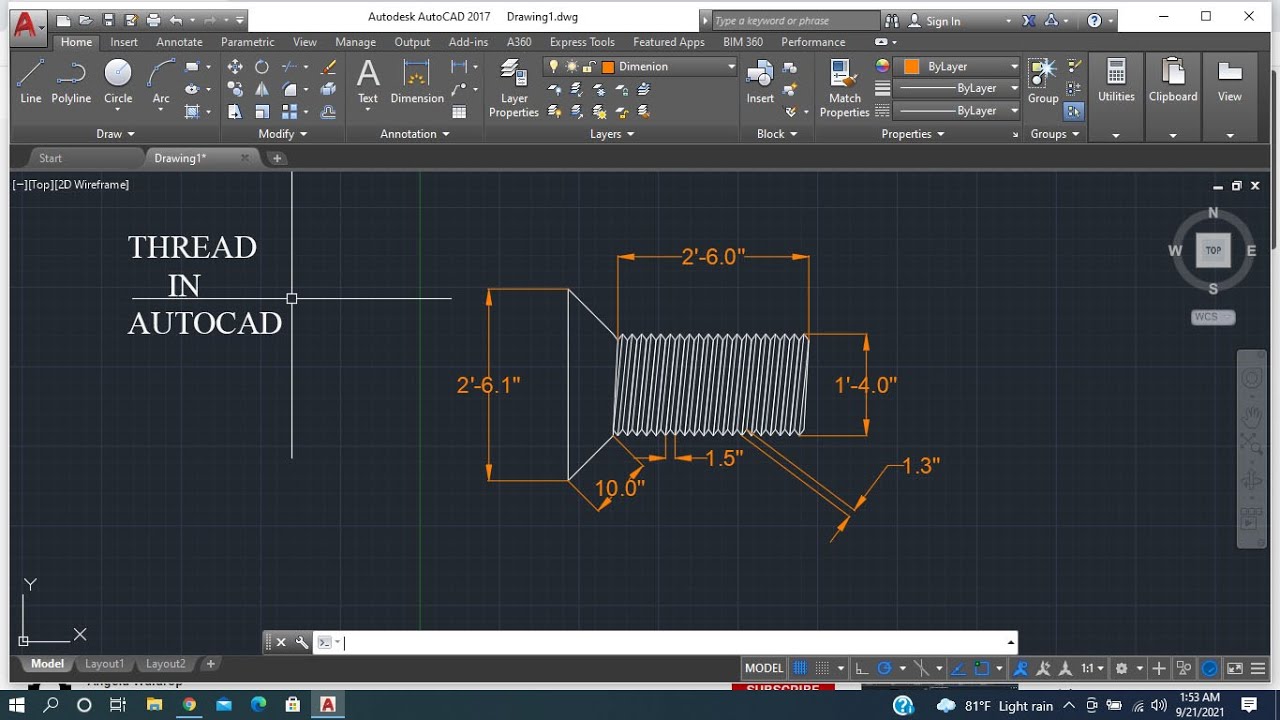 AutoCAD Tutorial on Single Thread - Redesign Engineering - YouTube