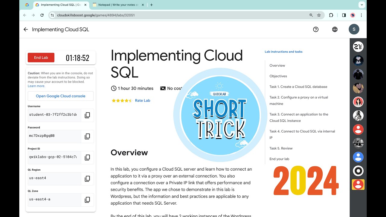 2024 Implementing Cloud Sql Qwiklabs Coursera With Explanation🗣️ Youtube 4733