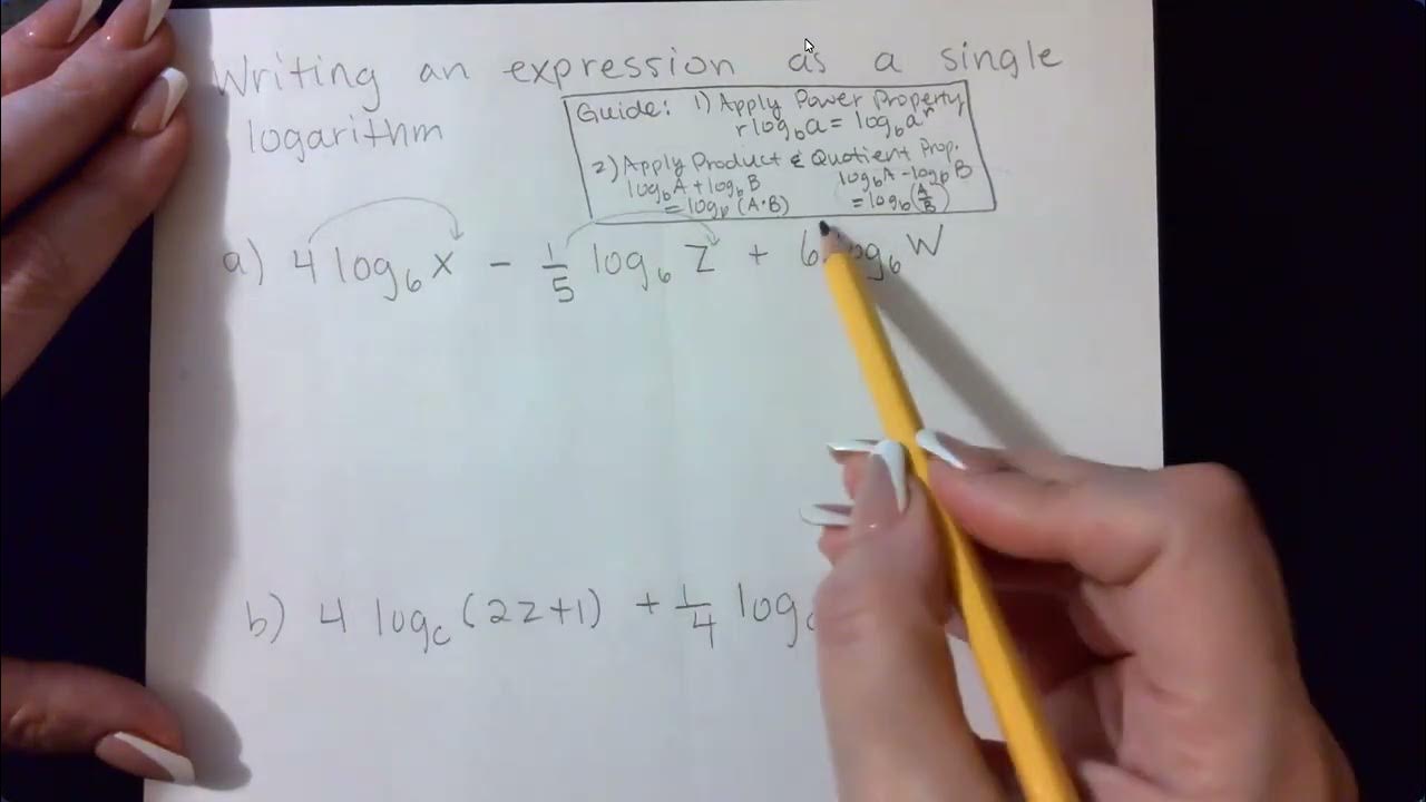 Writing an expression as a single logarithm - YouTube
