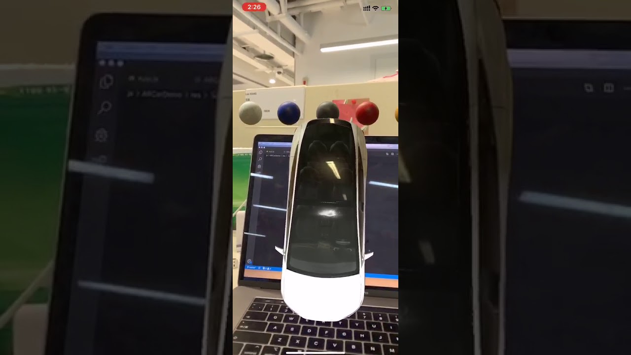 AR demo: Tesla car model can change its color once tapped - YouTube