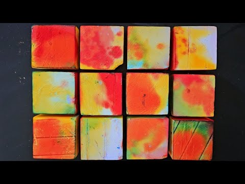 Crunchy Dyed Gym Chalk with Rainbow Surprise | Chalk ASMR - YouTube