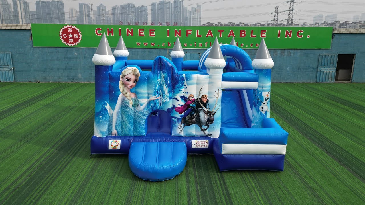 Unleash the Magic: Frozen Inflatable Castle With Slide Adventure Awaits ...
