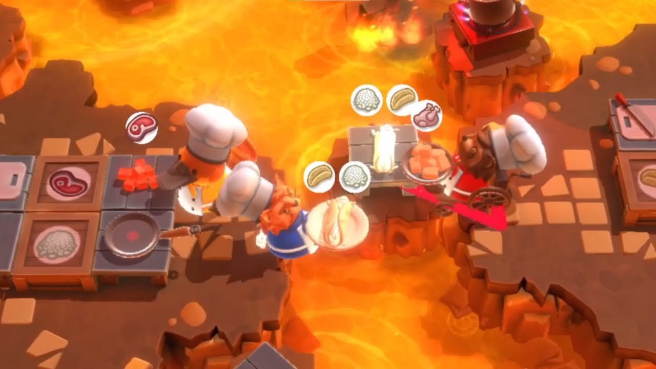 Overcooked 1, All You Can Eat | 5-4 4 Stars (3 Players) Lava Jumps🌮 ...