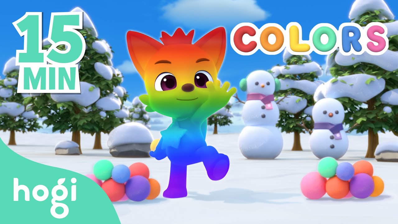 Learn Colors with Snowball Fight | 15min | 🎄Christmas Colors for Kids ...
