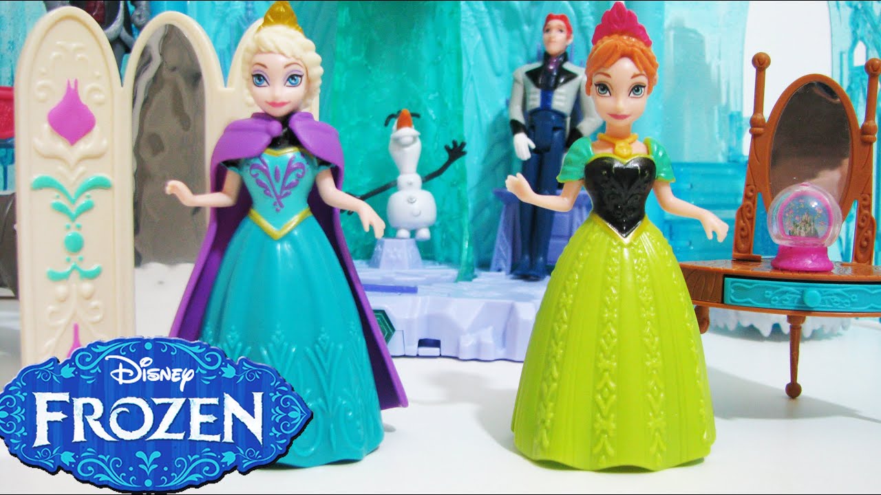 FROZEN Queen Elsa and Princess Anna Disney Dolls MagiClip Unboxing and ...