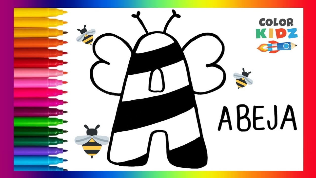 Letra A en forma de Abeja 🐝🎨 | Aprende a dibujar paso a paso - YouTube