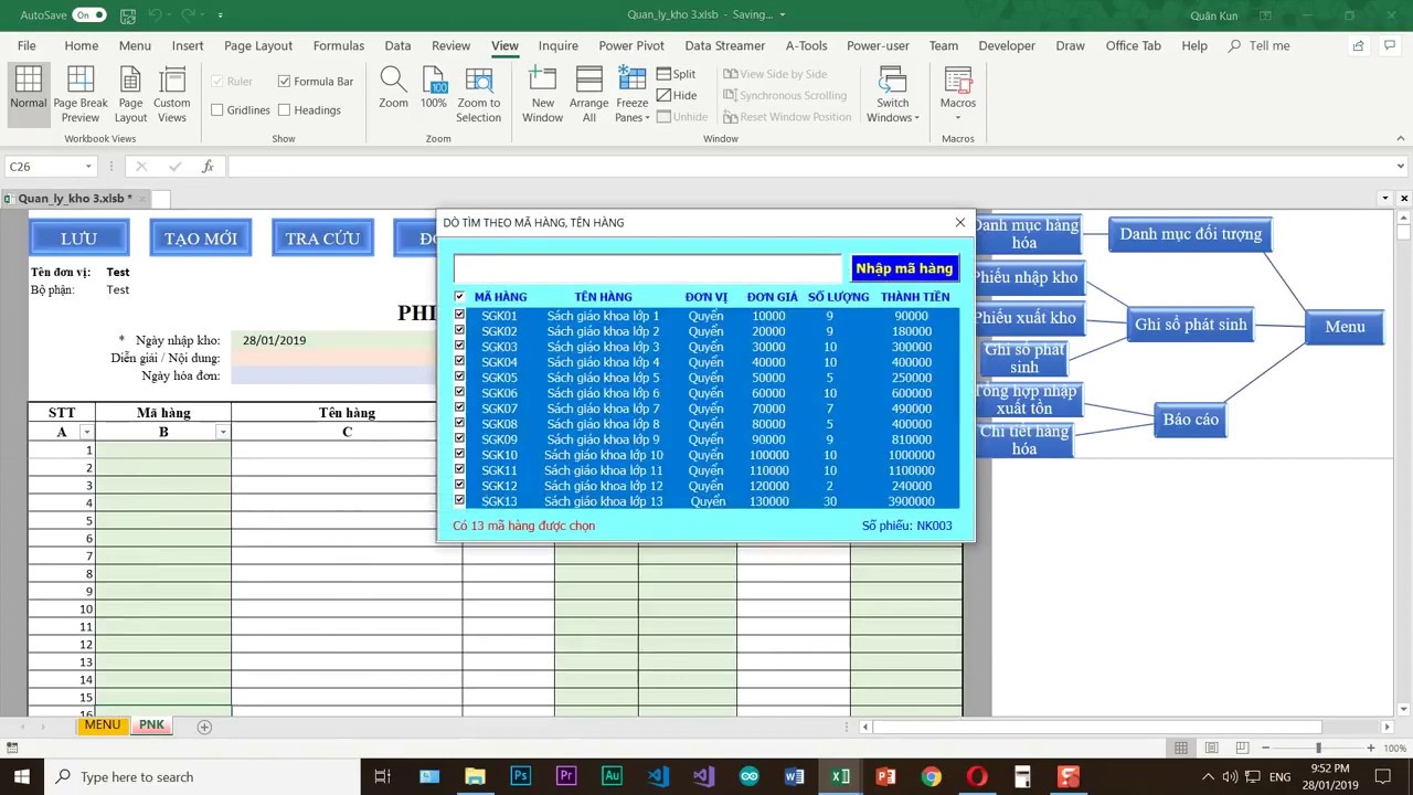 Excel VBA - Phần mềm quản lý kho (Warehouse Management) - YouTube