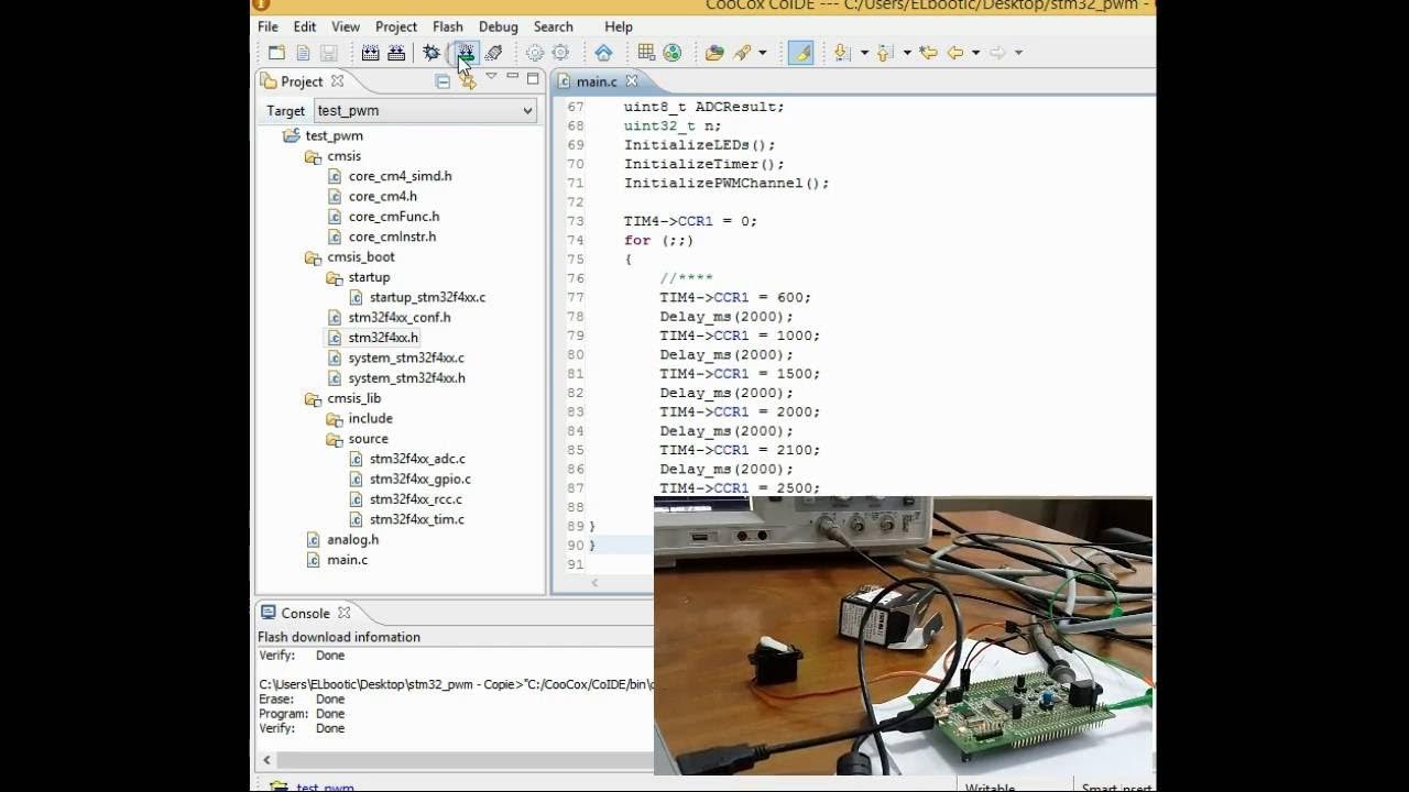 STM32F4 Discovery PWM Micro-servo with Coocox CoIDE - YouTube