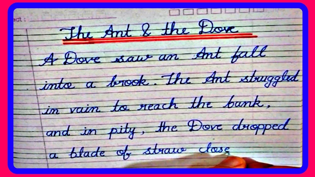 Story with moral in English cursive writing | Cursive Handwriting ...