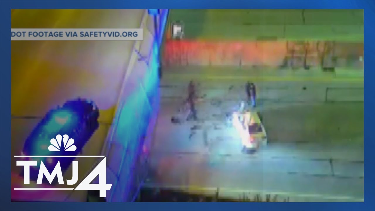 Car falls off overpass after police chase in Wisconsin - YouTube