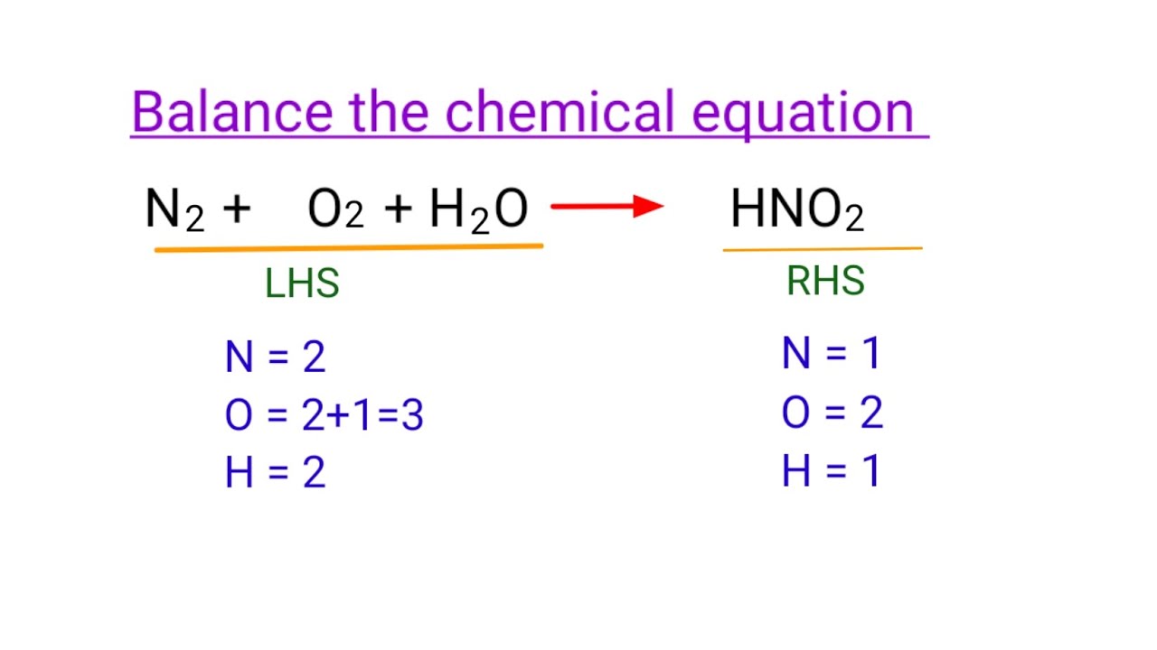 N2+O2+H2O=HNO2 balance the chemical equation @mydocumentary838 # ...