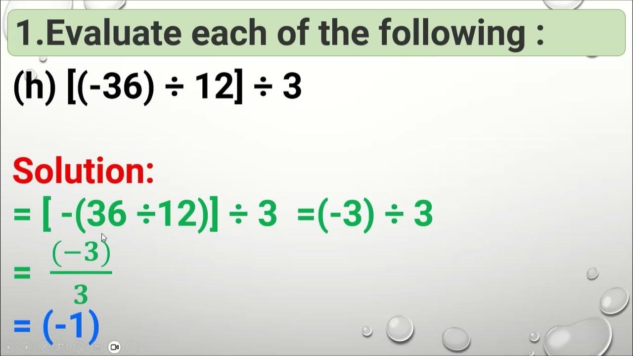 GSEB Solutions for Class 7 Math's Chapter 1 Integers Exercise 1.4 Question 1 to Question 4 - YouTube