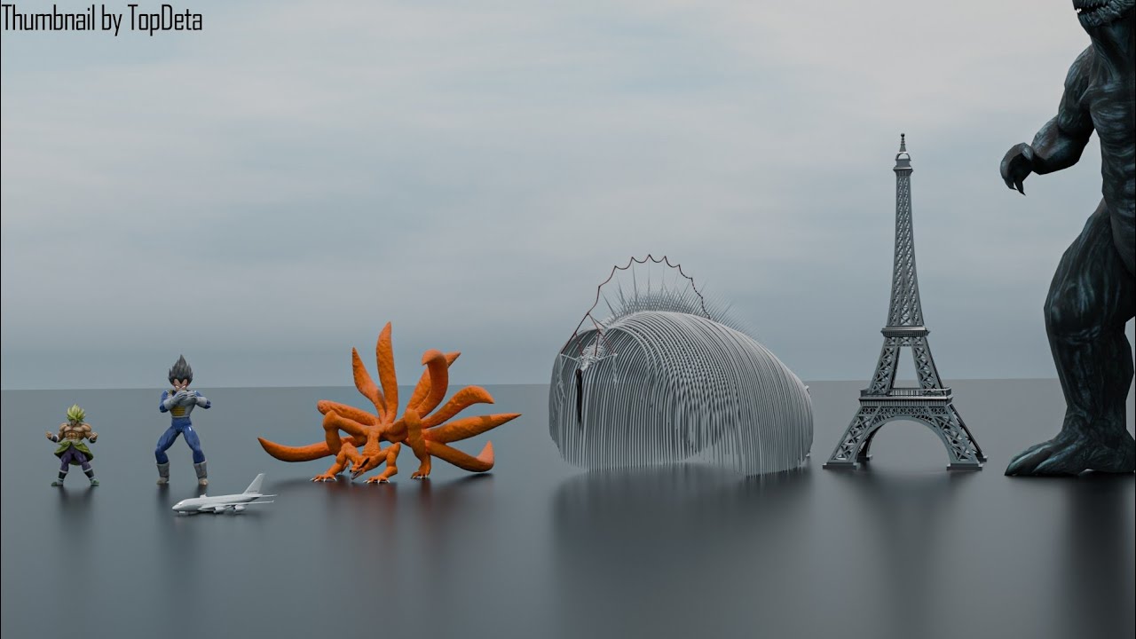 Colossal anime monsters | 3D size comparison - YouTube