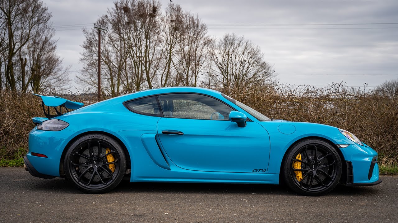 Miami Blue Porsche Cayman GT4 718 Feature - YouTube