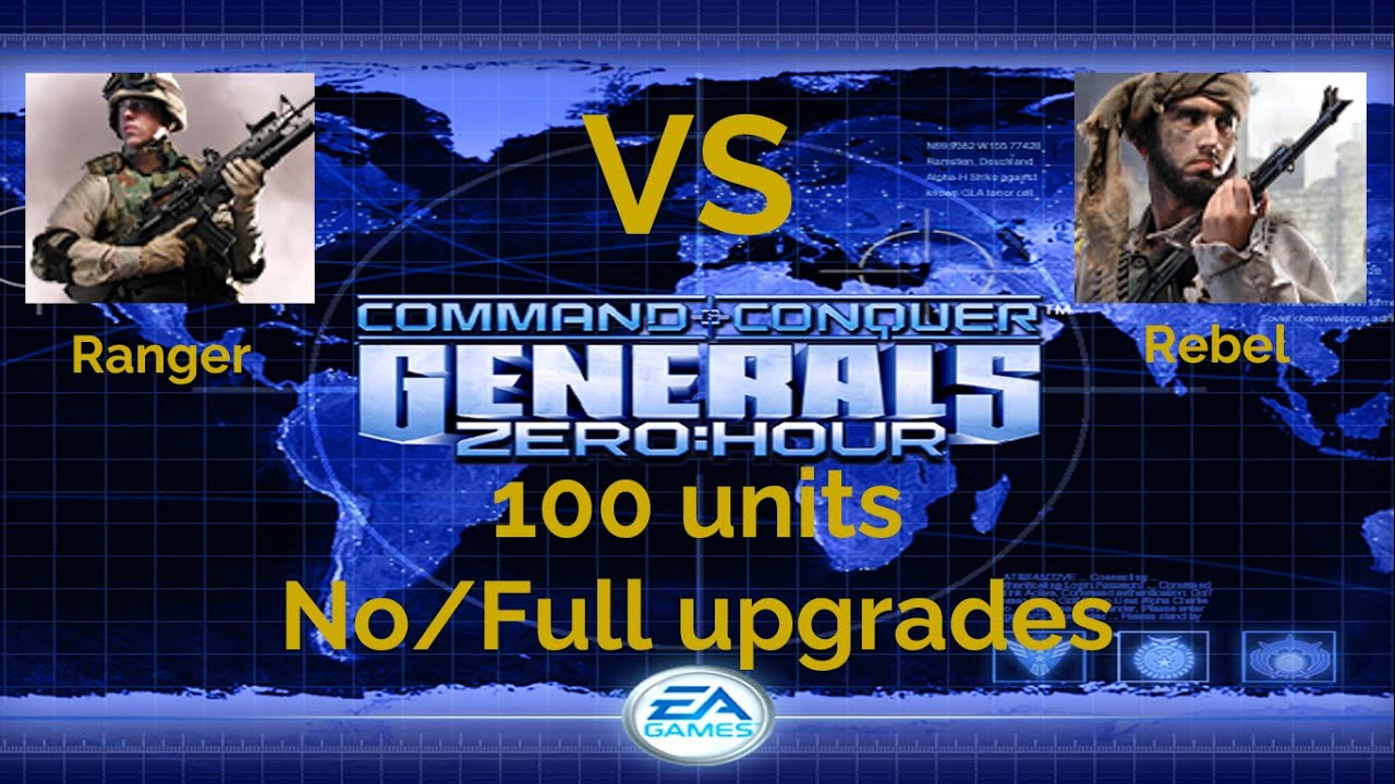 Command & Conquer Generals Zero Hour 100 Rangers VS Rebels - YouTube