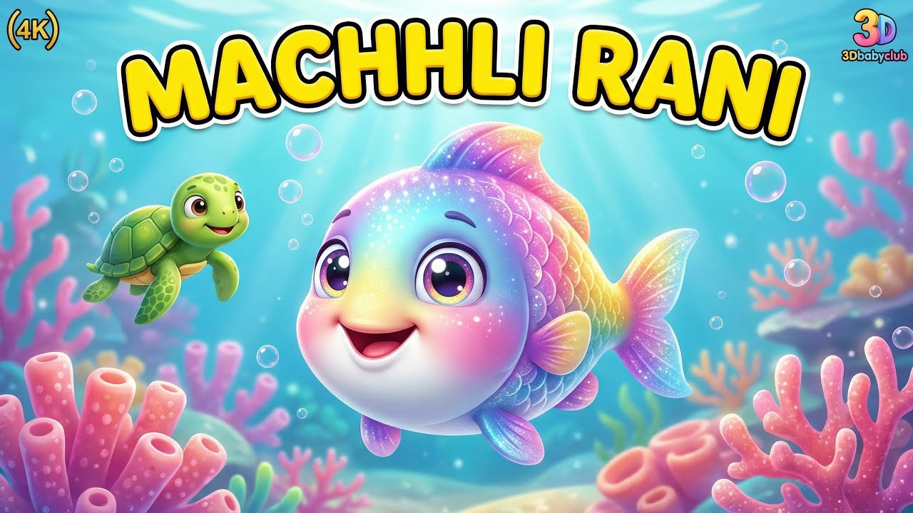 Machhli Rani 🐟 | Hindi Nursery Rhyme for Kids | Fish Song | 3D Cartoon ...