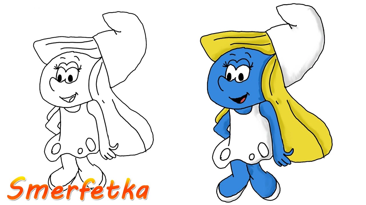 How to draw- Smurf - Speed drawing- digital painting- Step by step ...