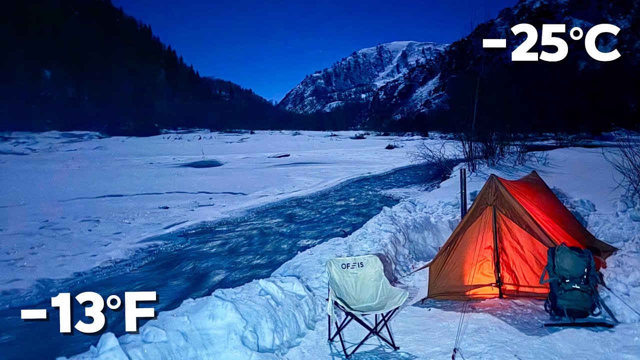 Hot Tent Camping In Snow Youtube