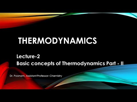 Thermodynamics Lecture - 2 { Basic concept of Thermodynamics part - II ...
