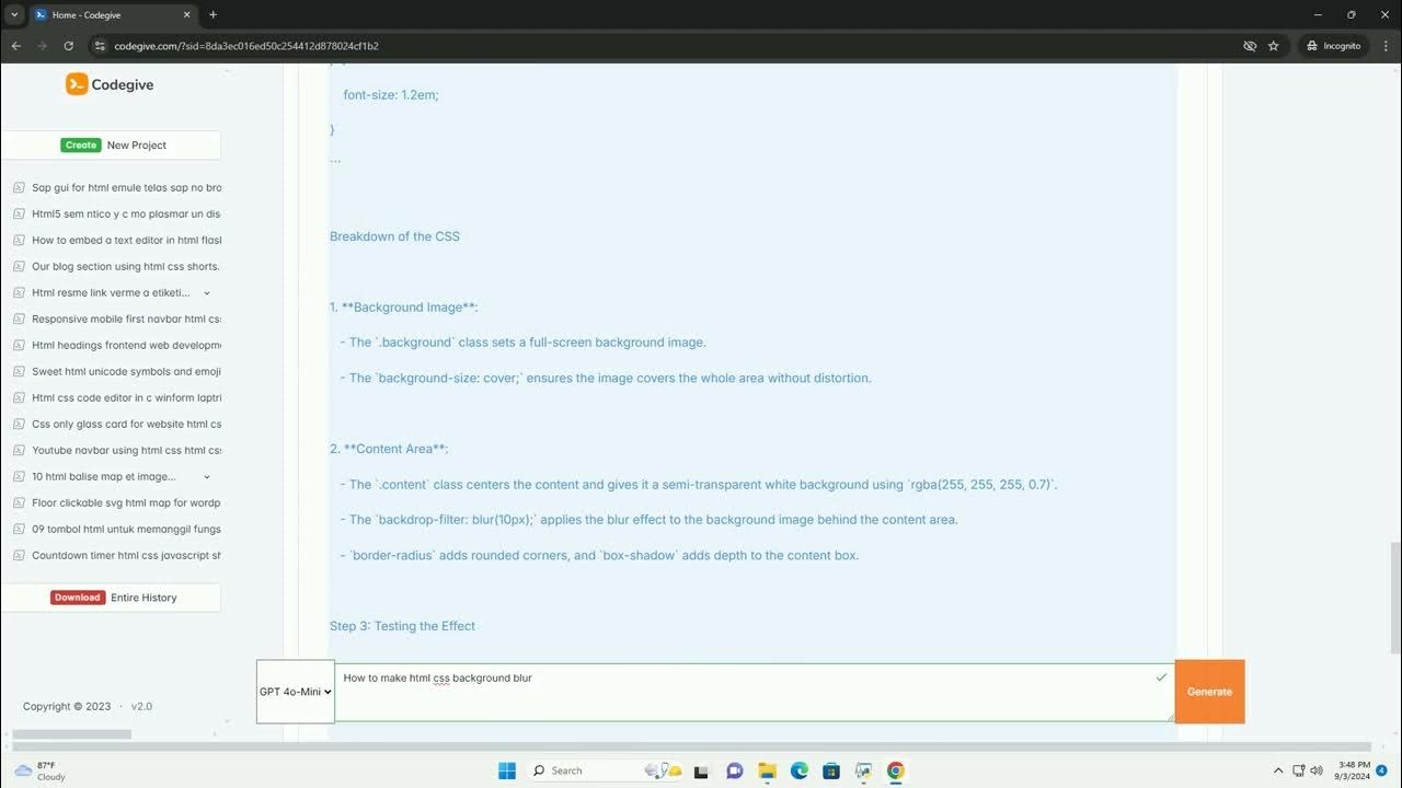 How to make html css background blur - YouTube