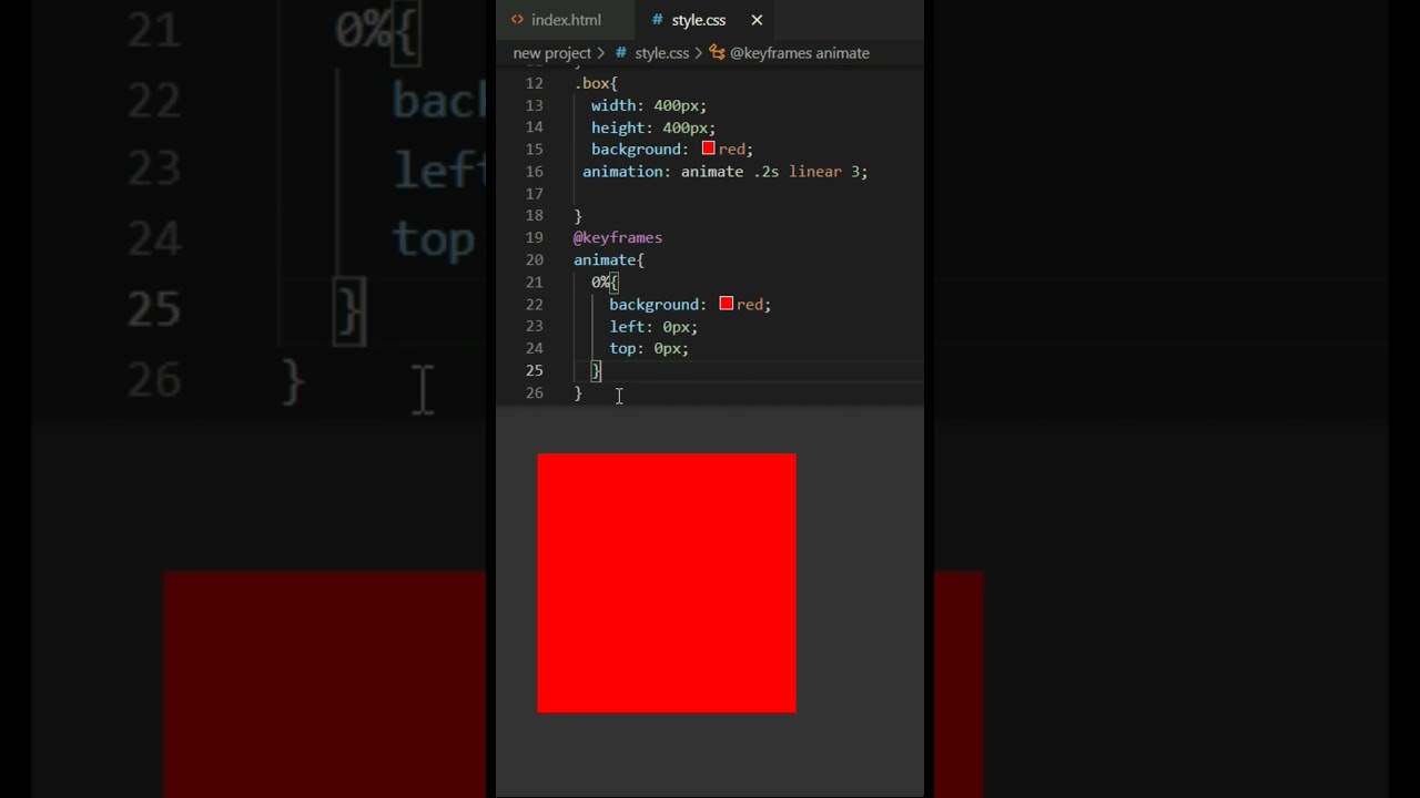 Simple Animation in Html and CSS In short #html #css. - YouTube