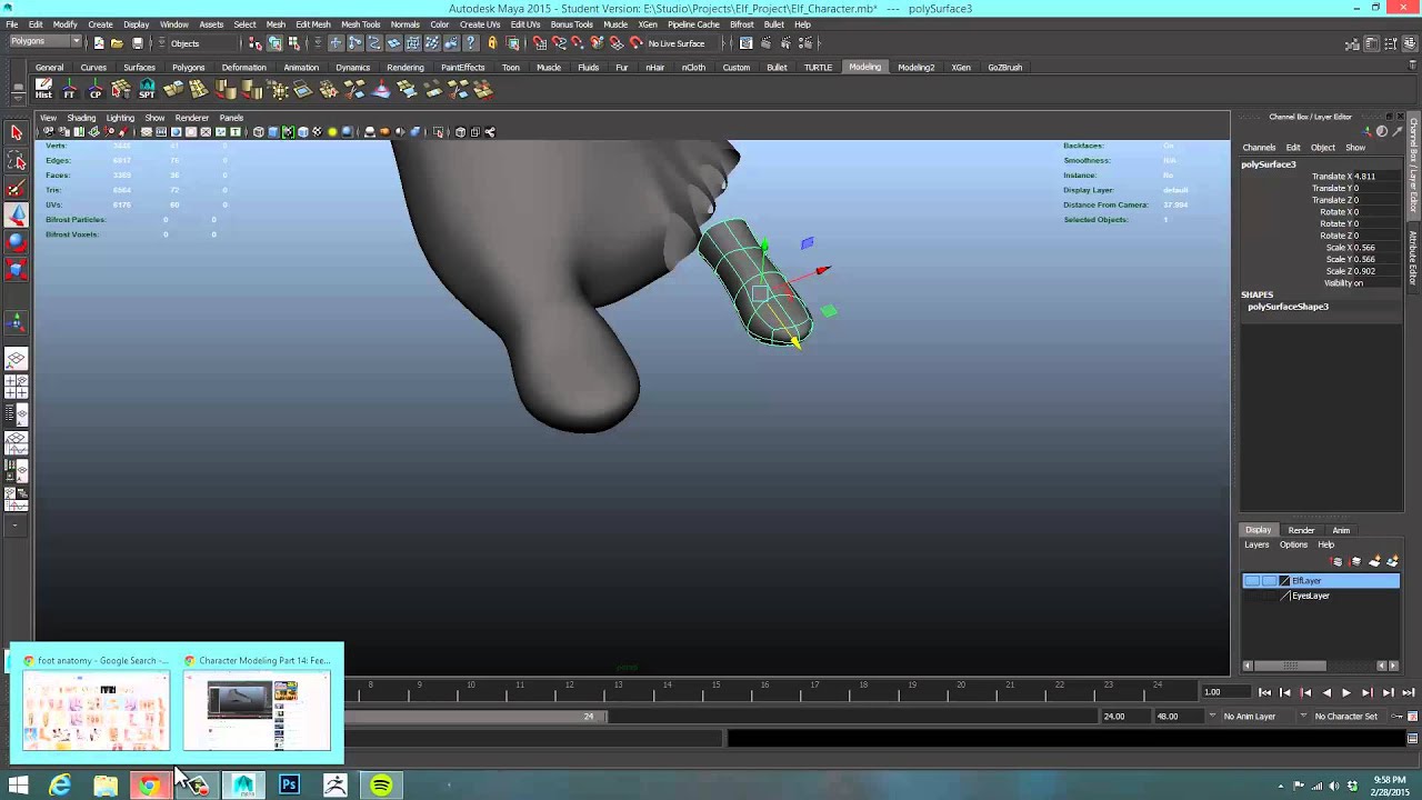 Character Modeling Part 15: Toes - YouTube