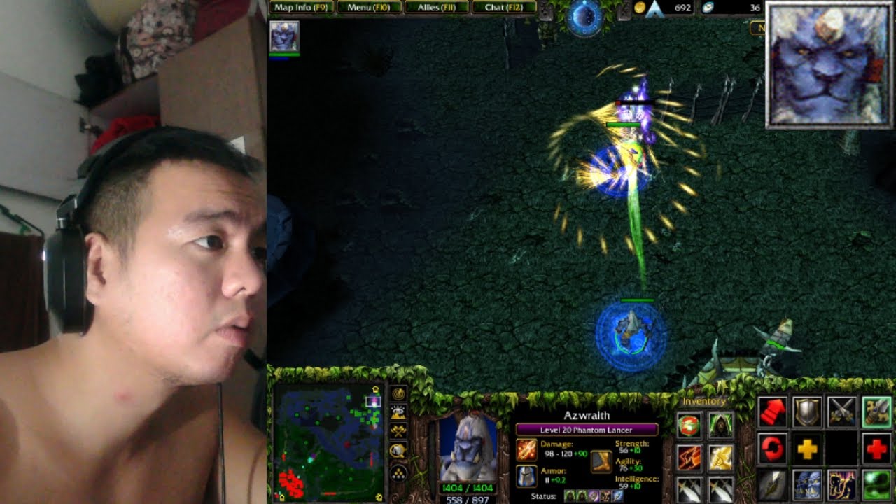 [Bring Back Memories] Classic Dota 1 Azwraith gameplay AI + 6.51 map ...