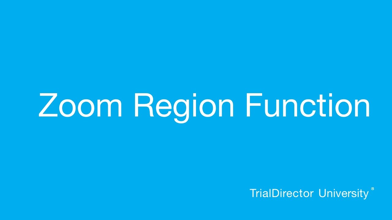 TrialDirector - Zoom Region Function - YouTube