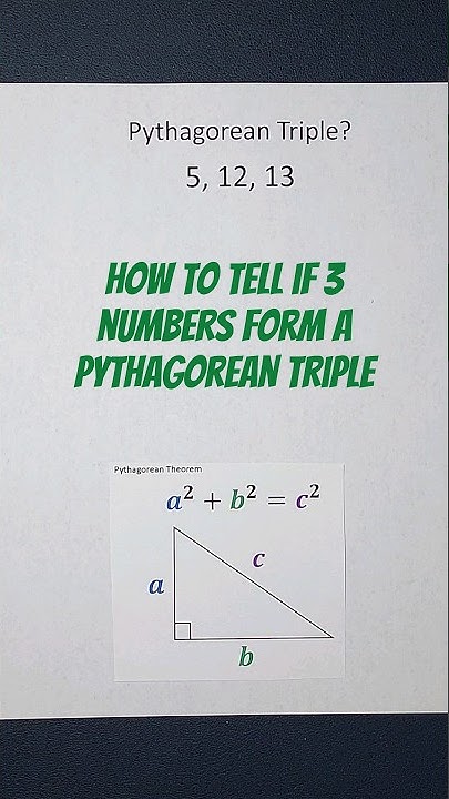 Quickly Learn How to Identify Pythagorean Triplets - YouTube