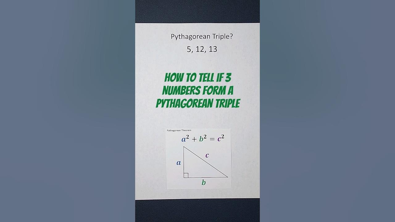 Quickly Learn How to Identify Pythagorean Triplets - YouTube