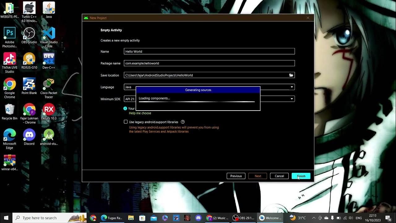 Cara Membuat Project Hello World-ANDROID STUDIO DOLPHIN - YouTube