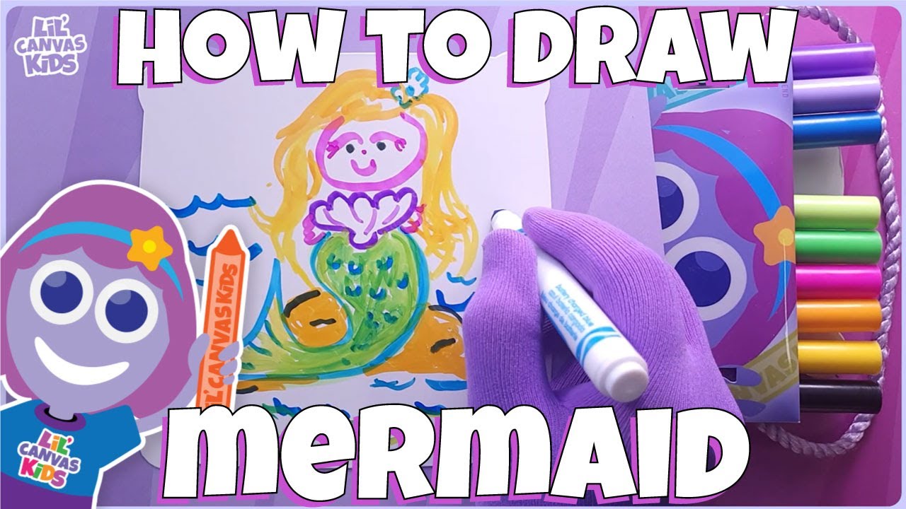 How to draw a Mermaid 🧜‍♀️🧜‍♀️🧜‍♀️ | Drawing Tutorial for Kids - YouTube