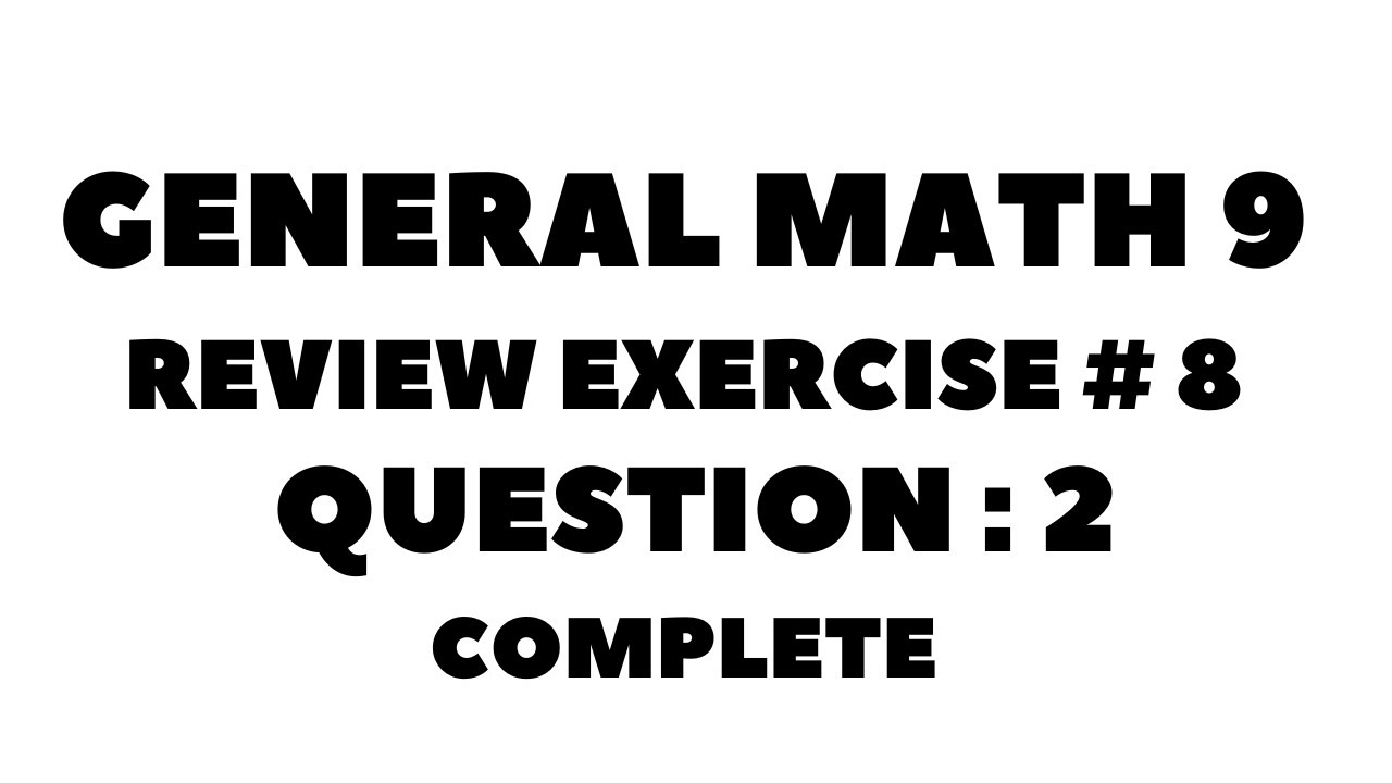 9th Class General Math, Chapter 8, Review Exercise 8 Question 2 ...