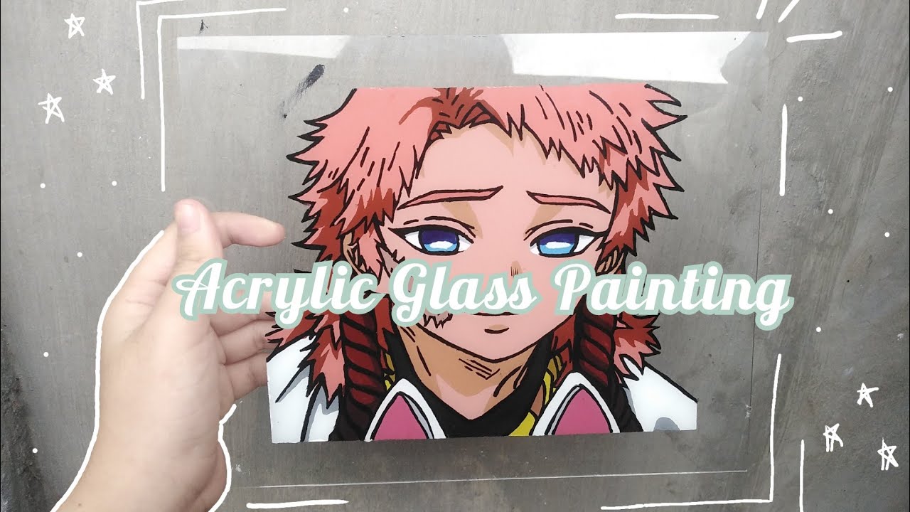 Acrylic Glass Painting | Sabito | Demon Slayer 🌼🎨 - YouTube