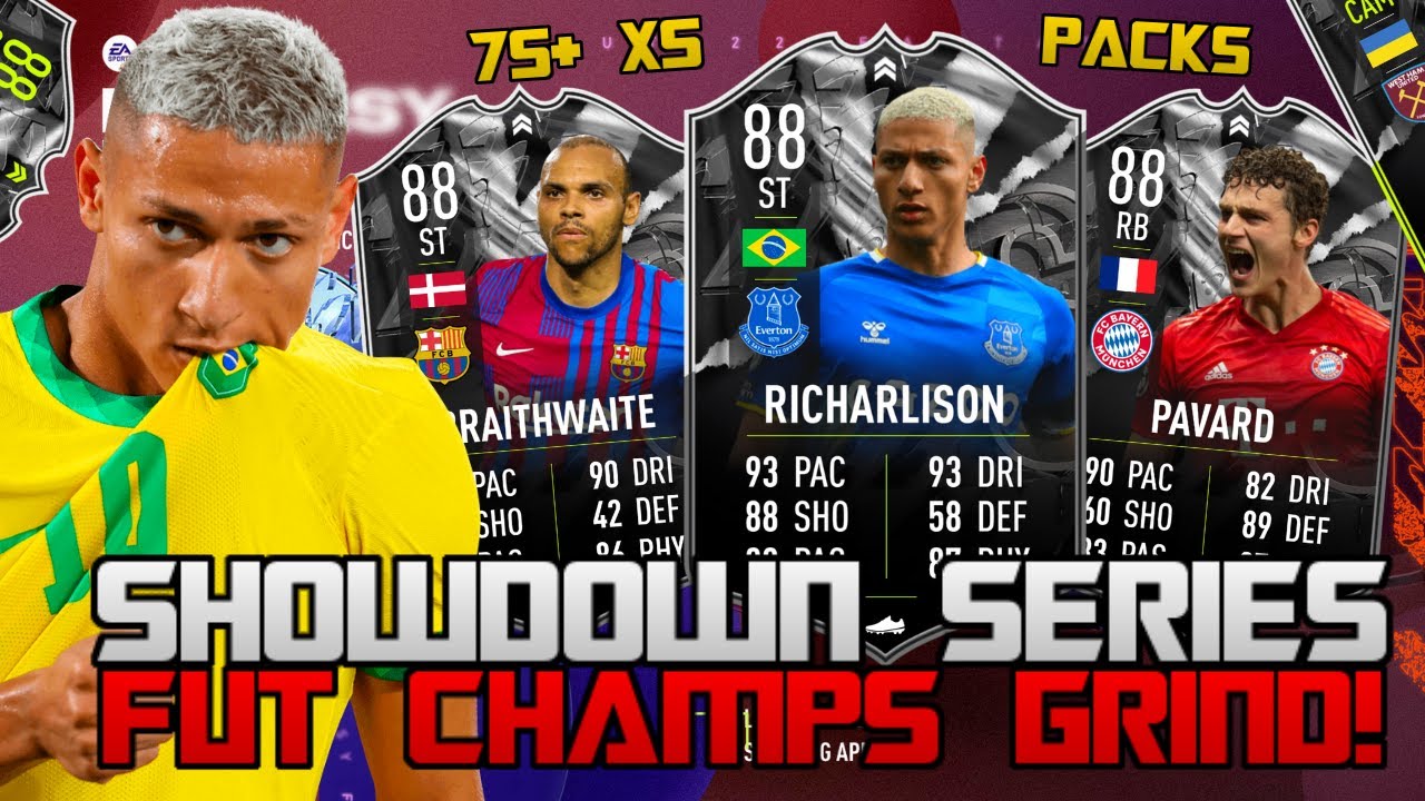 FIFA 22 LIVE 75+ X5 PACKS! CHAMPS LIVE & PACK OPENING! SHOWDOWN SERIES ...