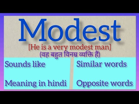 Modest | मामूली | Meaning in Hindi | New Words | The Vocabulary - YouTube