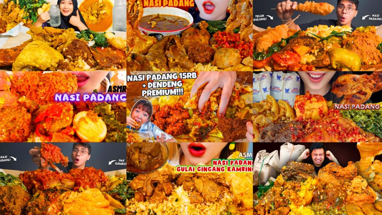INDONESIAN FOOD MUKBANG COMPILATION - NASI PADANG EATING SHOW 🍛😍🔥 - YouTube