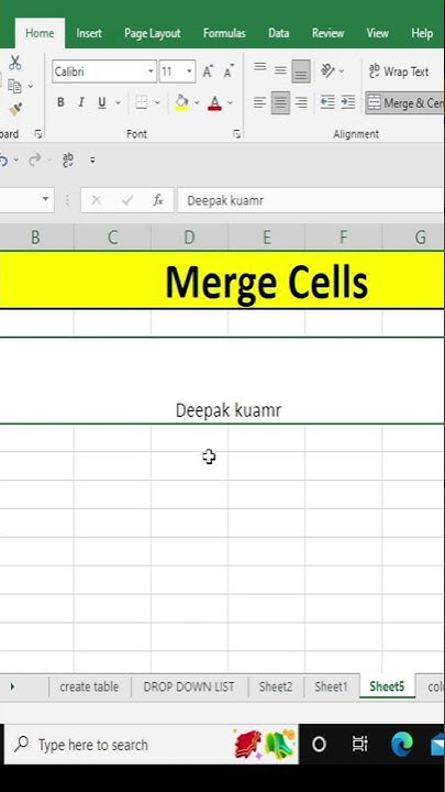 Excel me Cell Ko Kaise Merge kare // Merge Cell // By Learning Master - YouTube