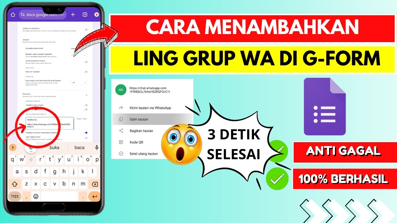Cara Menambahkan Link Grup Whatsapp di Google Form - YouTube