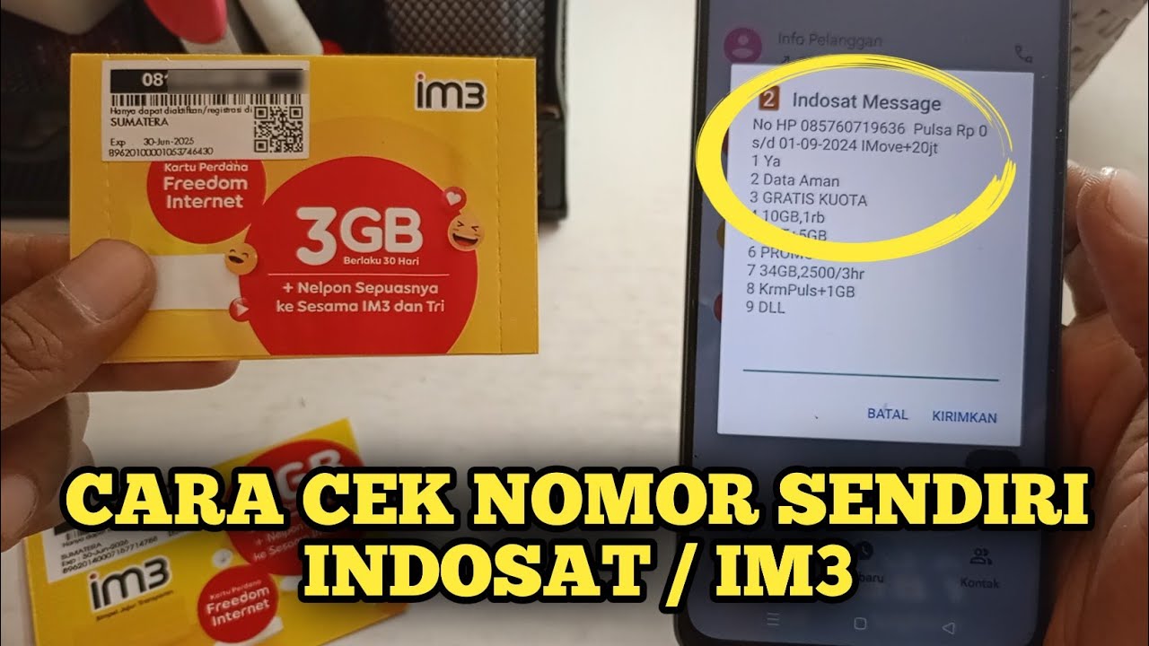 Cara Cek Nomor Indosat - Cara Cek Nomor im3 - YouTube