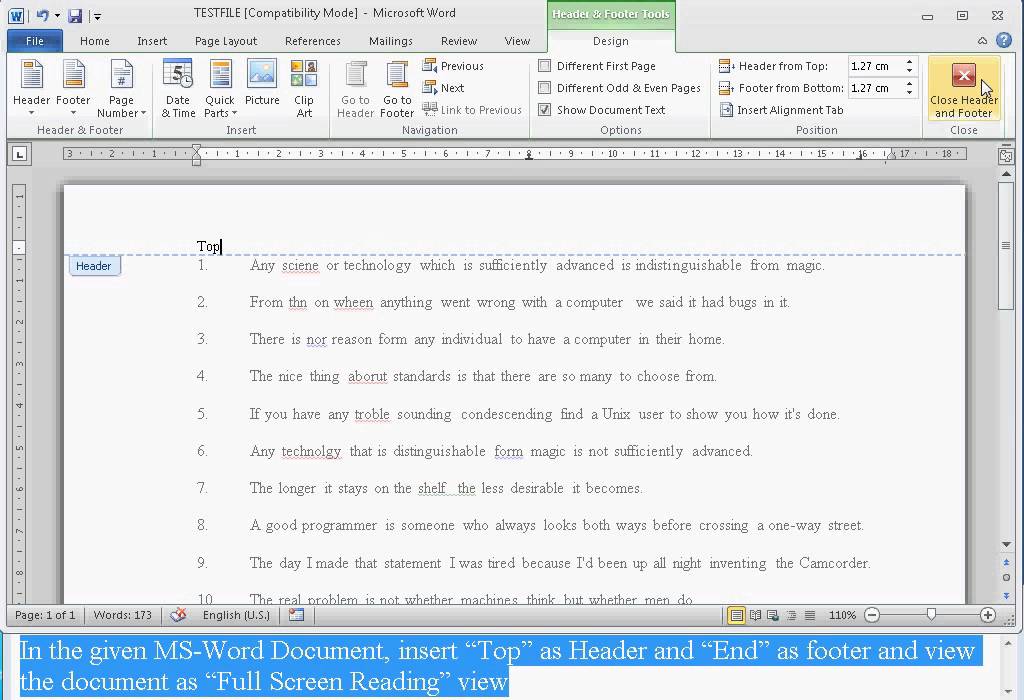 MSCIT - MS Word 2010 Tutorial 12 - YouTube