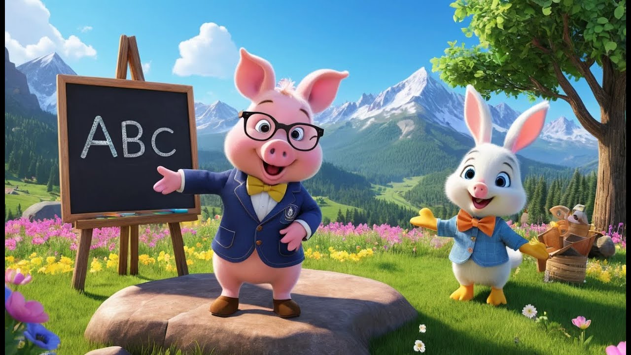 Professor Pig Teaches the Alphabet | Fun Nursery Rhyme for Kids | Happy ...