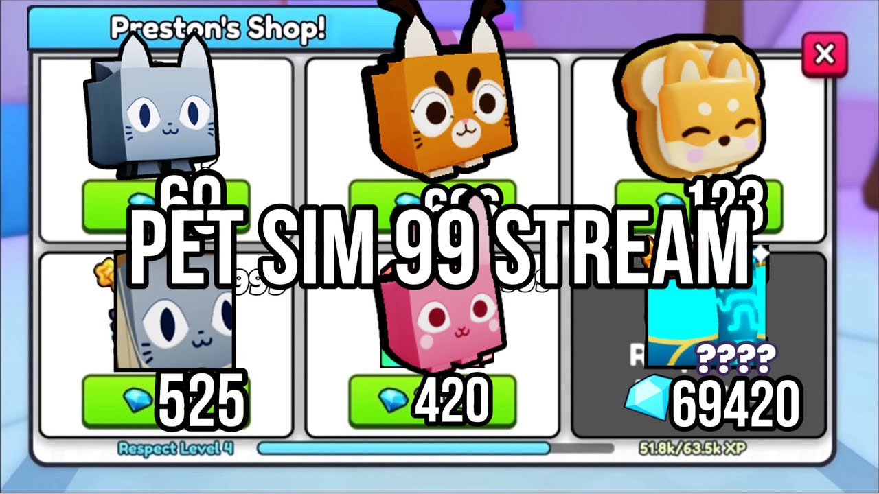 pet sim 99 stream - YouTube