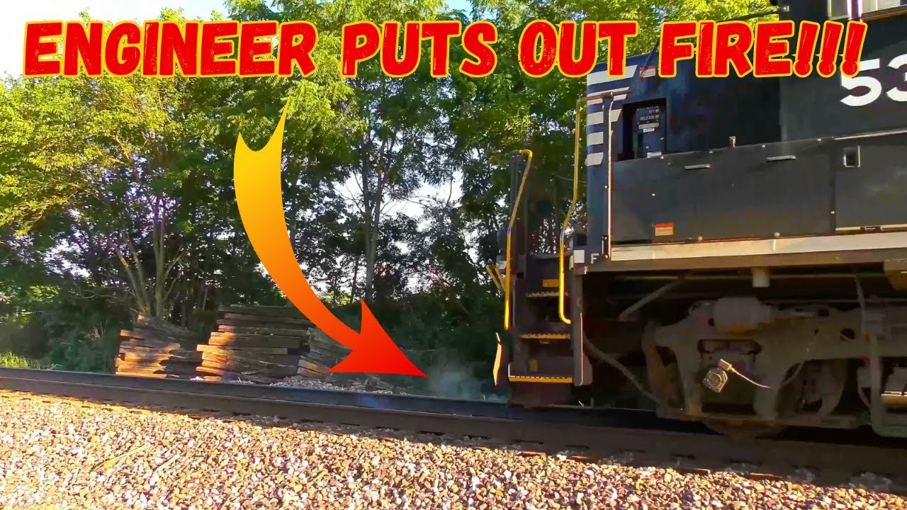 Train engineer working the local puts out fire on tracks on the main ...