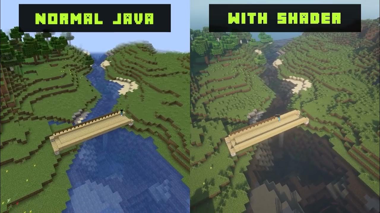 Shader In Minecraft Java Vs Without Shader - YouTube