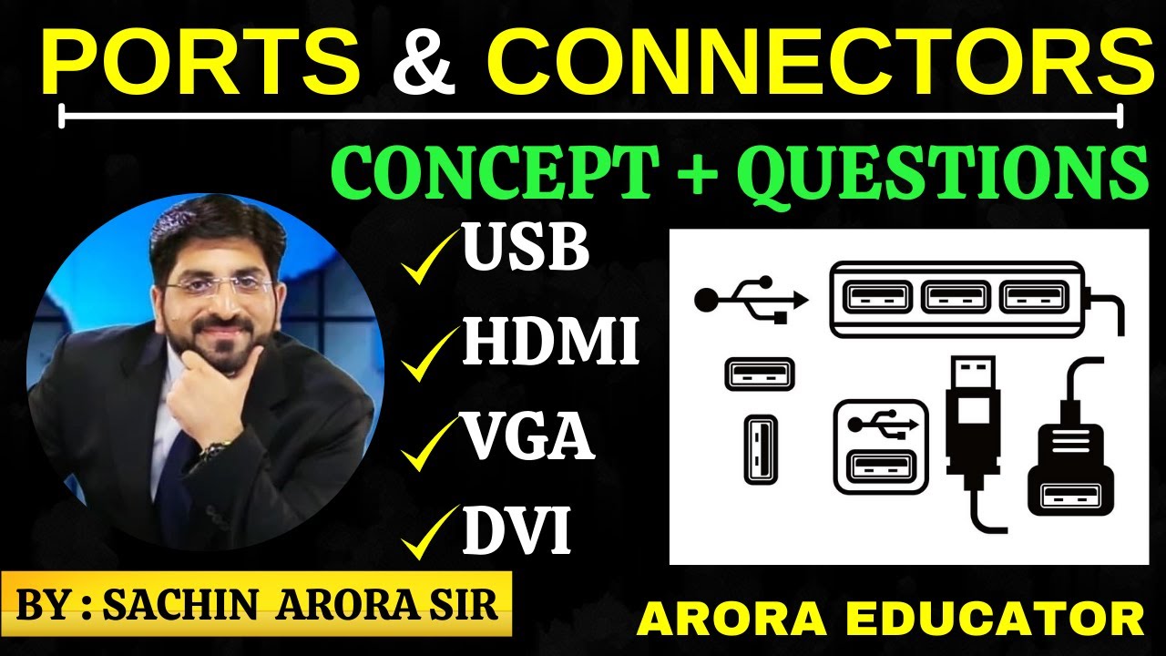 Computer Ports and Connectors on Front and Back side of CPU Uses and ...