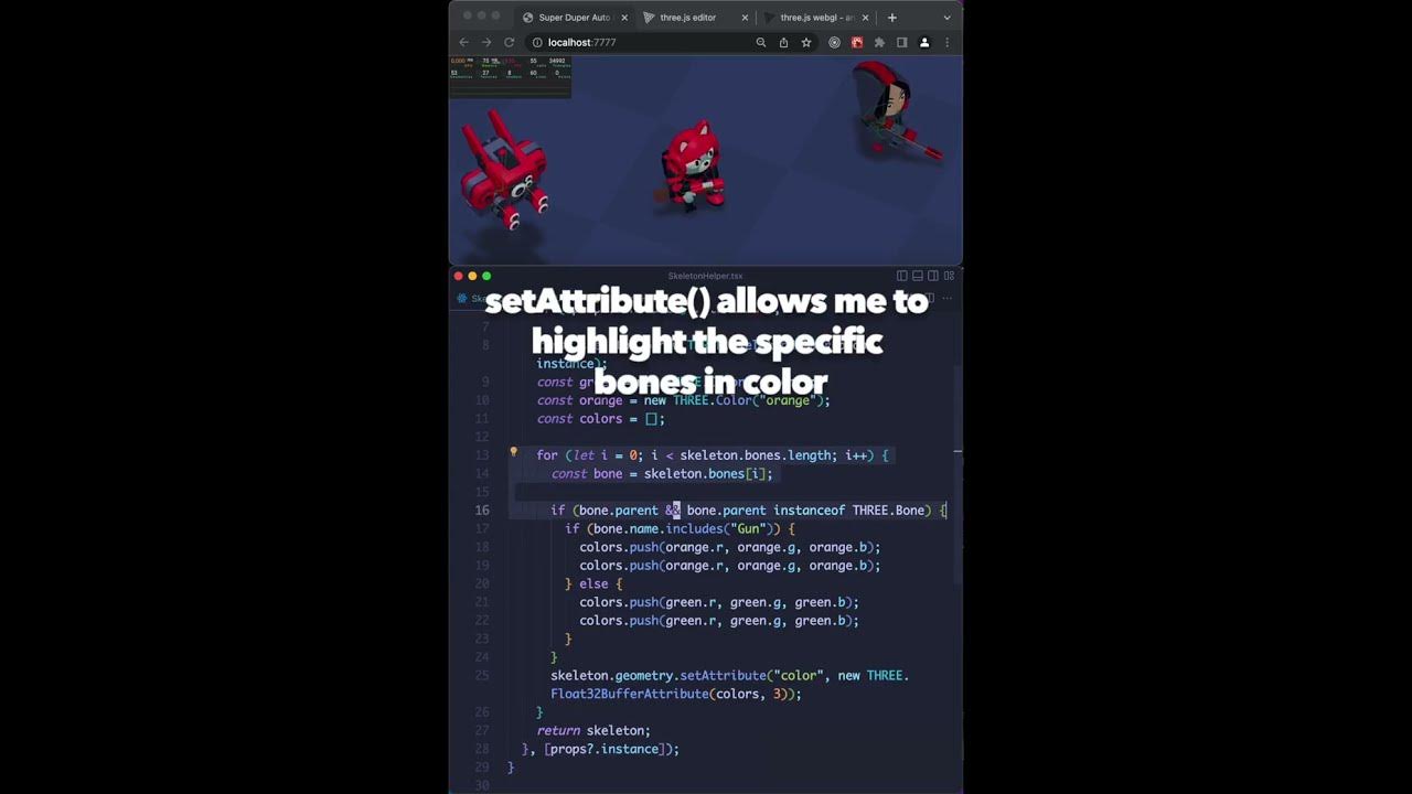 How To Display The Character Skeleton In Threejs Tutorial Javascript Typescript Coding