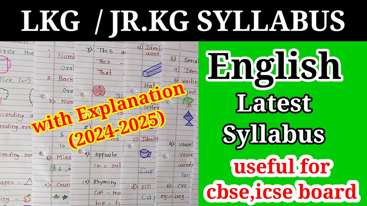 LKG English latest Syllabus | JR.KG English Syllabus 2025-2026 - YouTube